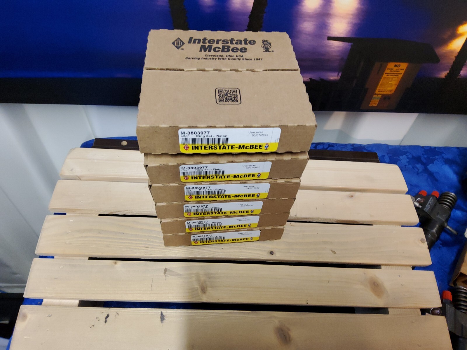 Lot of 6 Interstate McBee M-3803977 Piston Ring Set Cummins L10 M11 ...