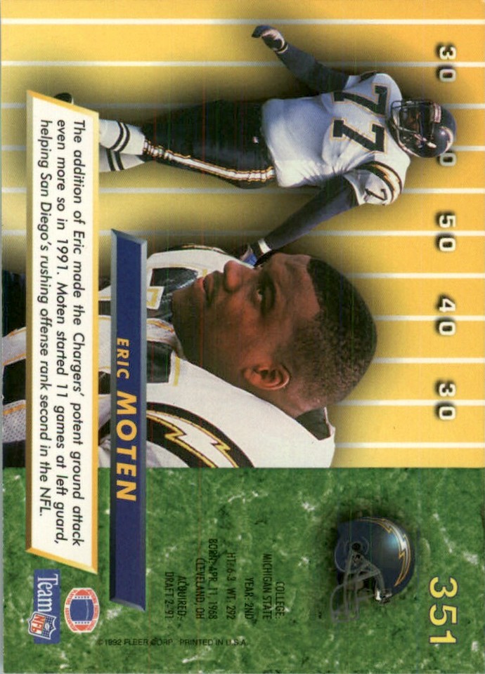 1992 Ultra NFL Eric Moten #351 | eBay