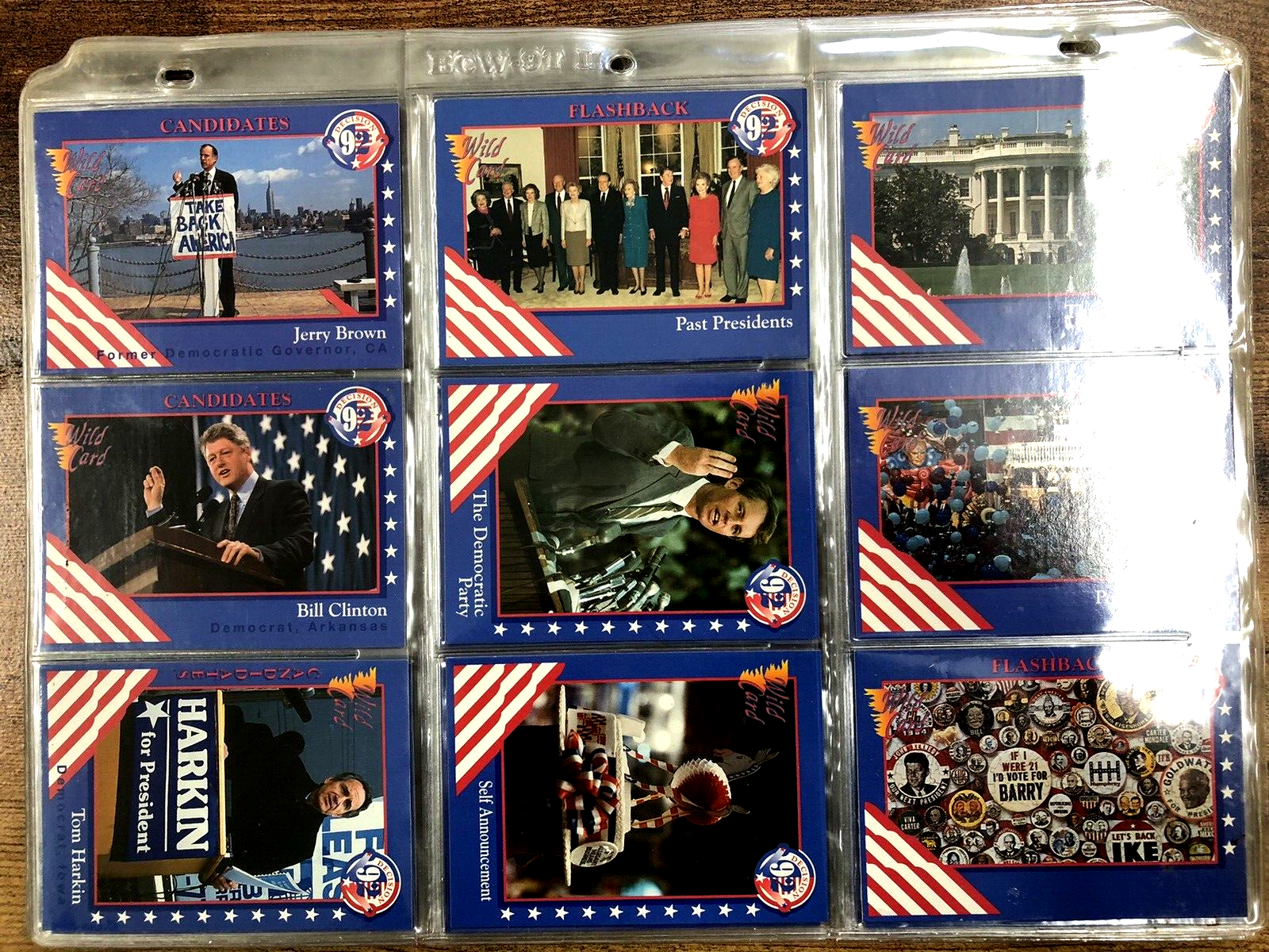 1992 Wild Card: Decision 92 THE DEMOCRATIC & REPUBLICAN Party Set of 99 ...