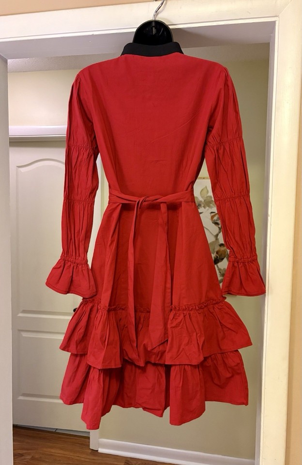 The Pirate Dressing RED & Black Ruffled DRESS 100% Cotton Cosplay ...