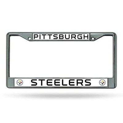 NFL Pittsburgh Steelers Standard Chrome License Plate Frame , 6 x 12.25 ...
