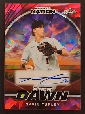 2025 Leaf Baseball Nation #NA-GT1 Gavin Turley A New Dawn AUTO RC 6/6 A ...