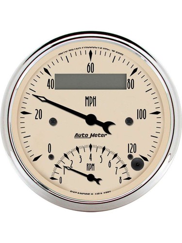 Auto Meter 3-3/8 Tachometer/Speedo 8K RPM/120 MPH Electric, Antique ...