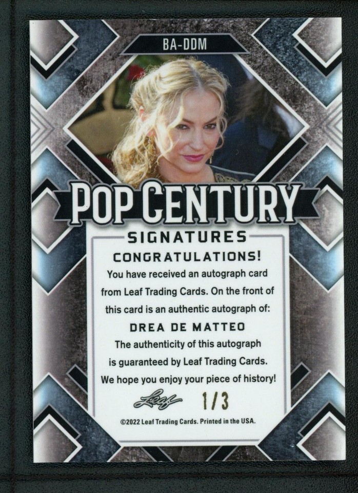 2022 DREA DE MATTEO 1/3 AUTO LEAF POP CENTURY SIGNATURES WAVE REFRACTOR ...
