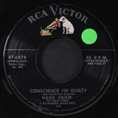 HANK SNOW: conscience i'm guilty / hula rock RCA 7" Single 45 RPM | eBay