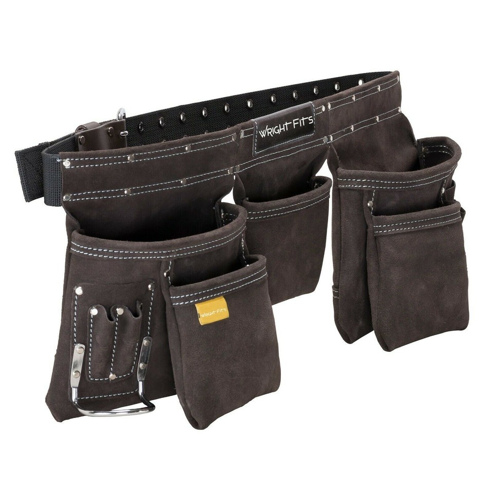 Wrightfits Leather Tool Pouch Heavy Duty Multi Pockets Tool Belt Pouch ...