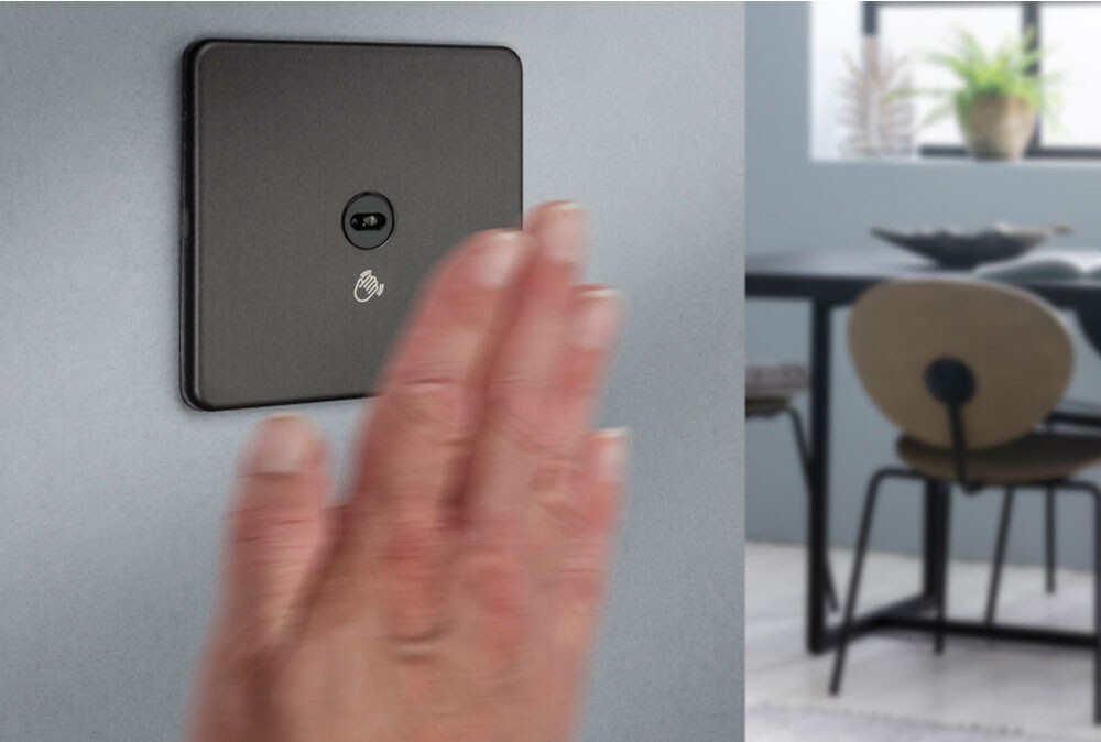 Knightsbridge SFTS1BC PIR Sensor Touchless Wall Light Switch Brushed ...