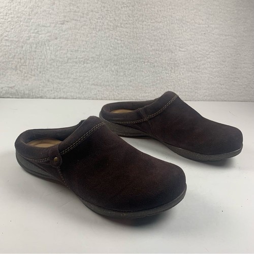 Clarks Roseville Drew Clog Mule Brown Suede Womens Comfort Shoes Size ...