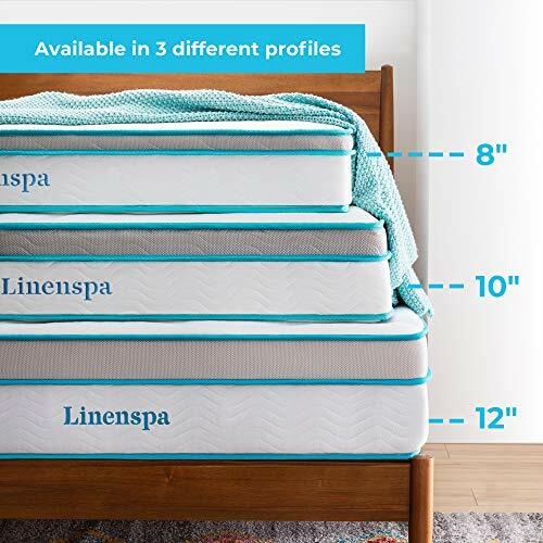 Linenspa 8 Inch Memory Foam Innerspring Hybrid Medium-Firm Feel-Twin ...