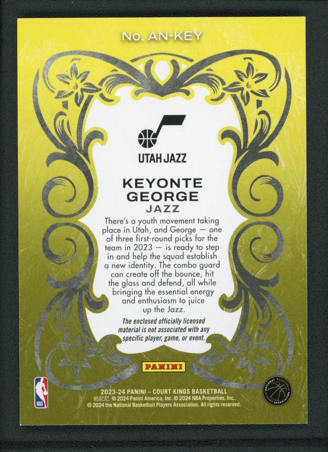 2023-24 KEYONTE GEORGE JERSEY PANINI COURT KINGS ART NOUYEAU ROOKIE RC ...
