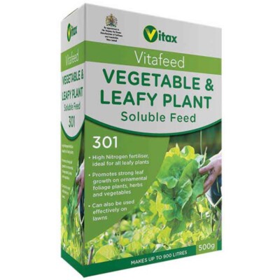 Vitax 301 Vegetable & Leafy Soluble Feed High Nitrogen Plant Food 500g ...