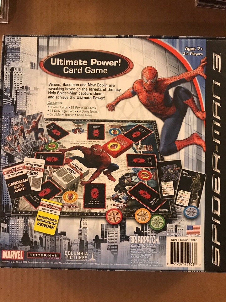 SPIDER-MAN 3 MOVIE ULTIMATE POWER! CARD GAME FUN FAMILY KIDS BRIARPATCH ...