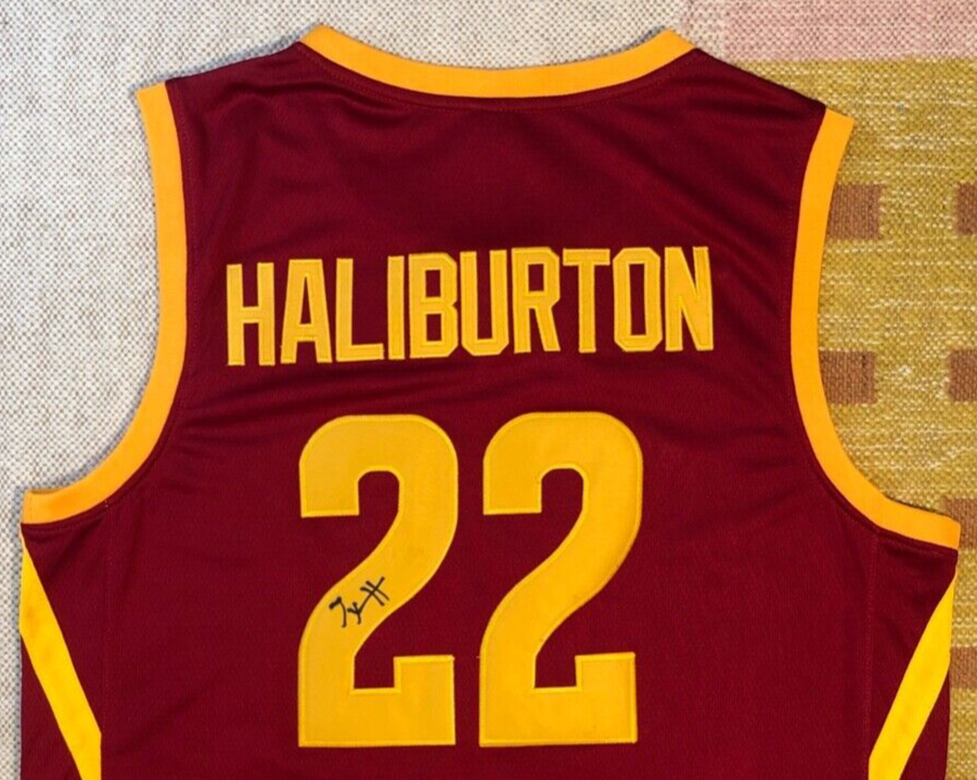 Tyrese Haliburton Signed Autograph Iowa State ISU Cyclones NCAA Jersey ...