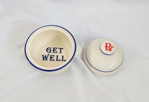 VTG 1986 Rubicon Designs Ceramic Chicken Soup Bowl w/Lid-RX Pharmacy ...