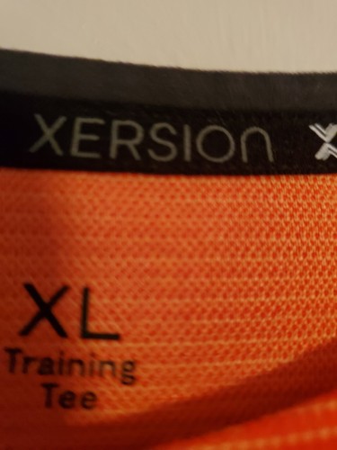 Xersion Men's XL Long Sleeve Bright Orange Striped Quick Dry Training ...