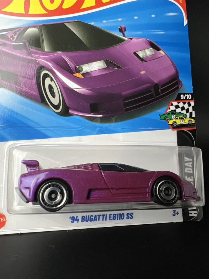 2025 Hot Wheels 94 Bugatti EB110 SS Purple 1994 Super Car HW Race Day 9 ...