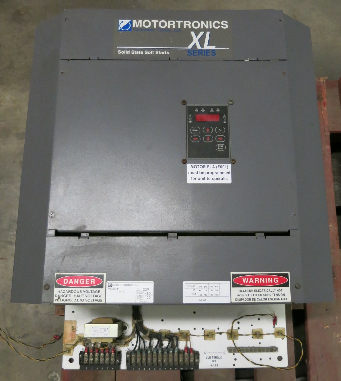 Motortronics XL Series XLD-220 Solid State Soft Start 160 HP 480V 220A ...