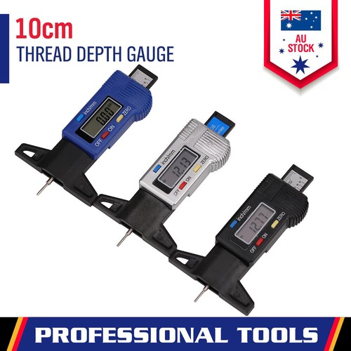 3 Color Portable Digital LCD Tire Thread Depth Gauge Motorcycle Auto ...