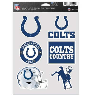 Indianapolis Colts Multi-Use 6 Fan Pack NFL Decal Stickers *Free ...