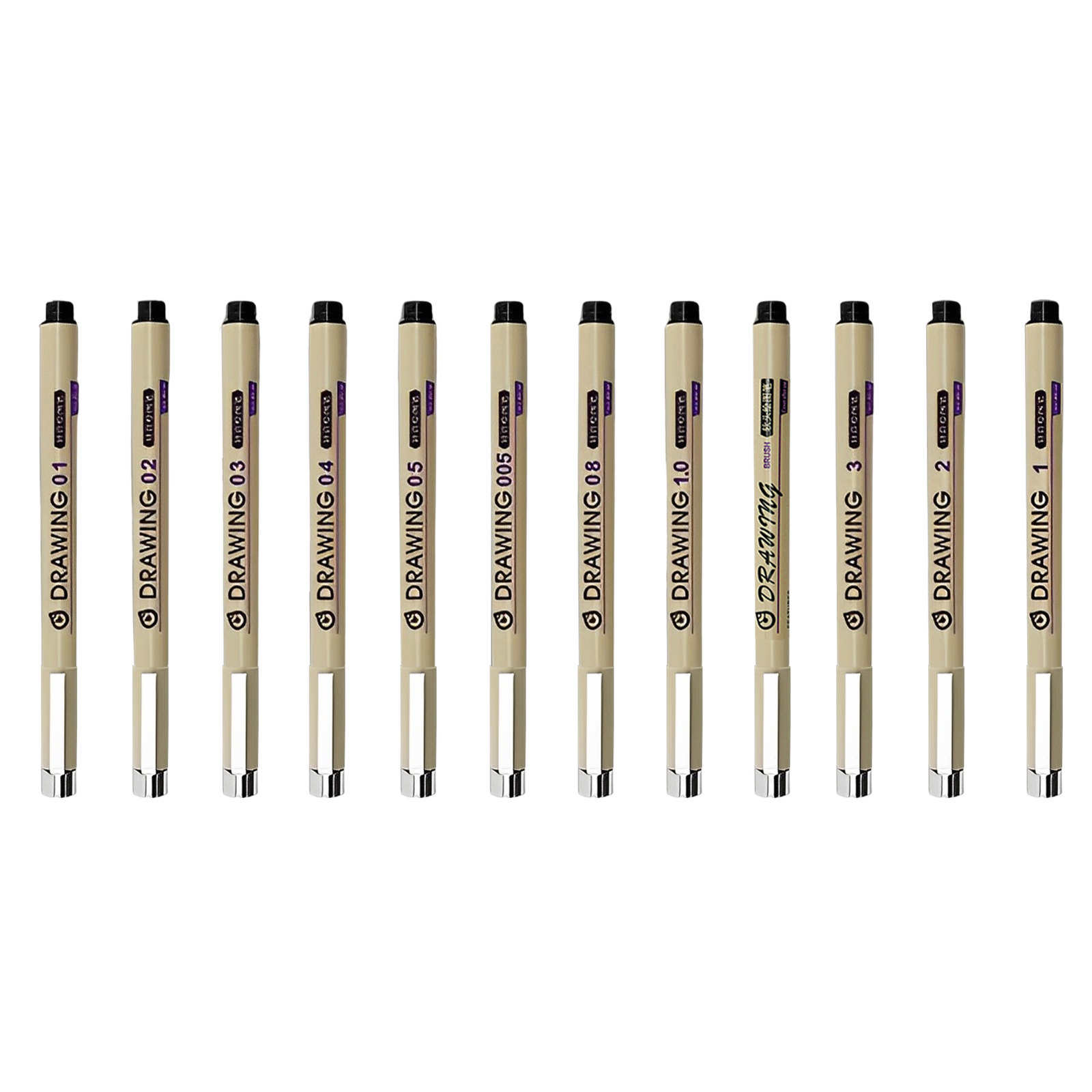 12pcs/set Micron Felt Tip Quick Dry Fineliner Pens Fine Point Technical ...