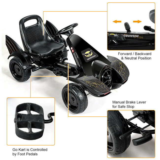 Car Pedal Kids Go Ride Kart Powered Wheel Racer Toy Outdoor Stealth ...