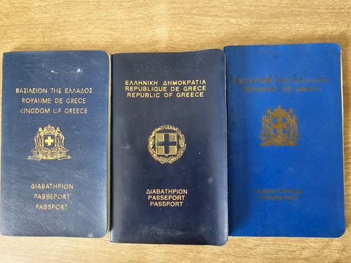 Lot of 3 Vintage Greek Travel Documents 1950s–70s | Stamped Blue ...