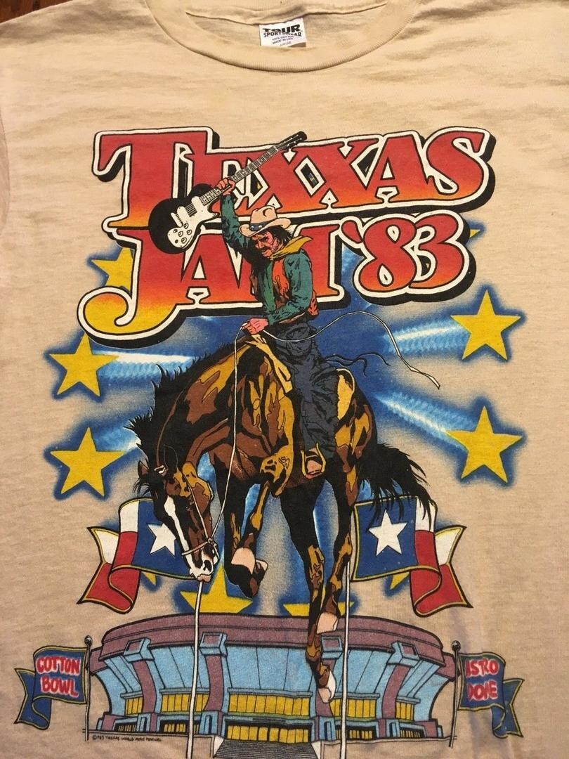 Texas Jam Vintage Concert short sleeve white color shirt KV28543 | eBay