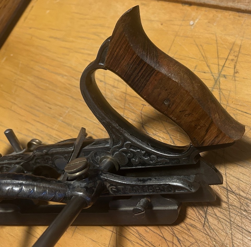 ANTIQUE STANLEY 46 COMBINATION SKEW PLOW WOOD PLANE TRAUT'S PATENT NICE ...
