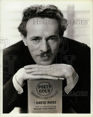1934 Press Photo Poet David Ross with "Poet's Gold" Anthology Book ...