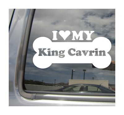 I Heart Love My King Cavrin - Mixed Dog Bone Car Vinyl Decal Sticker ...