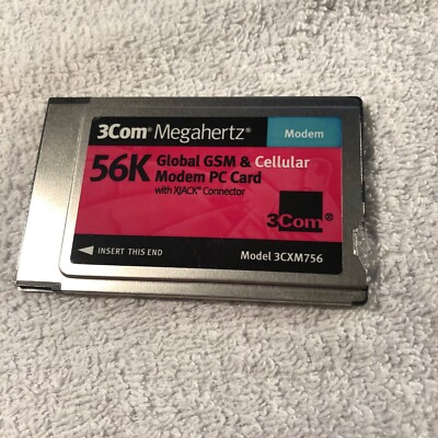 3Com Megahertz PCMCIA 56k Global GSM Cellular Modem PC Card w XJACK ...