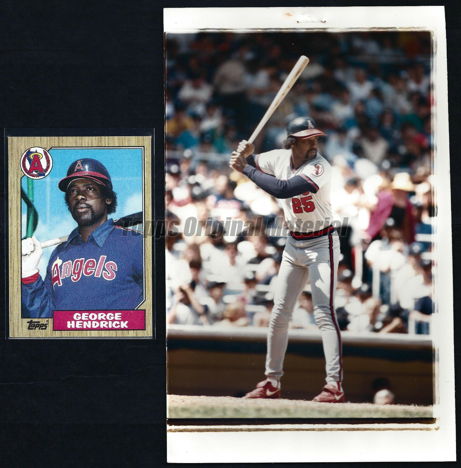 George Hendrick Angels 1987 Topps Original Extra Photos 5x8 Vault ...