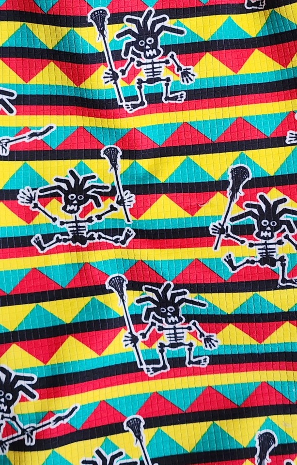 Flow Society Lacrosse Shorts Sz Small Rasta Skeletons Athletic Workout ...