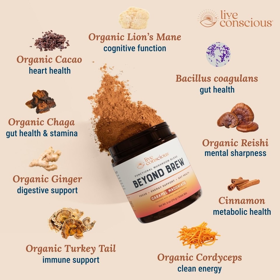 Beyond Brew Caramel Macchiato Coffee Alternative - Low Caffeine - 30 ...