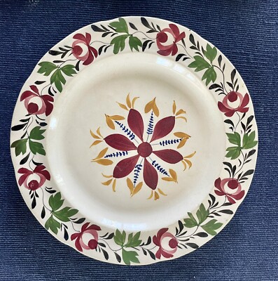 Fine Antique Staffordshire Dinner Plate with Adam’s Rose border ...