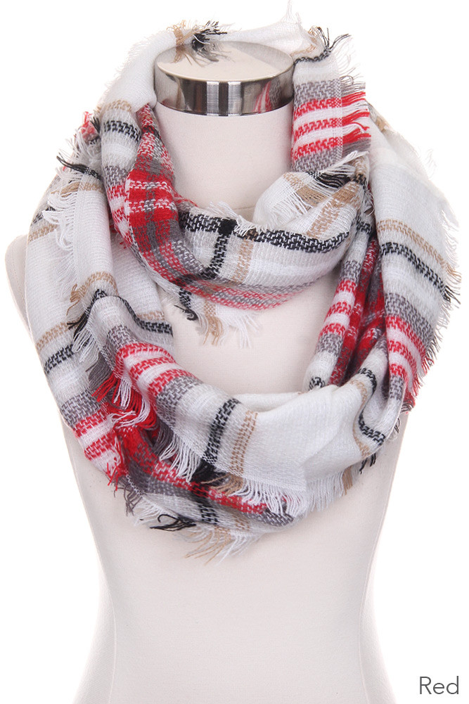 ScarvesMe Women's Soft Check and Plaid Soft Infinity Loop Winter Fall ...