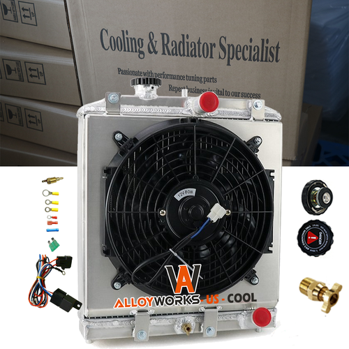 4 ROW RADIATOR+SHROUD FAN FOR 92-00 HONDA CIVIC EG EK/DEL SOL/INTEGRA ...