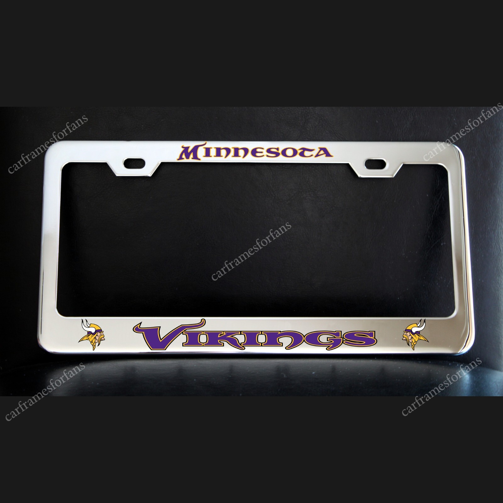Minnesota Vikings License Plate Frame, Custom Made of Chrome Plated ...