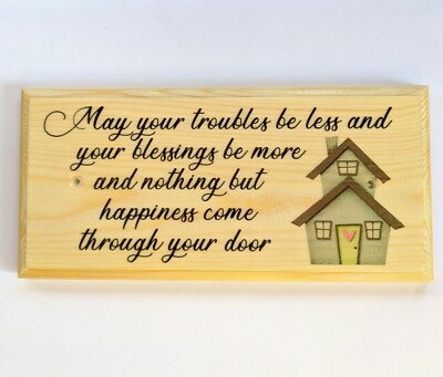 Irish Blessing Sign, May Your Troubles Be Less Plaque New Home Office ...