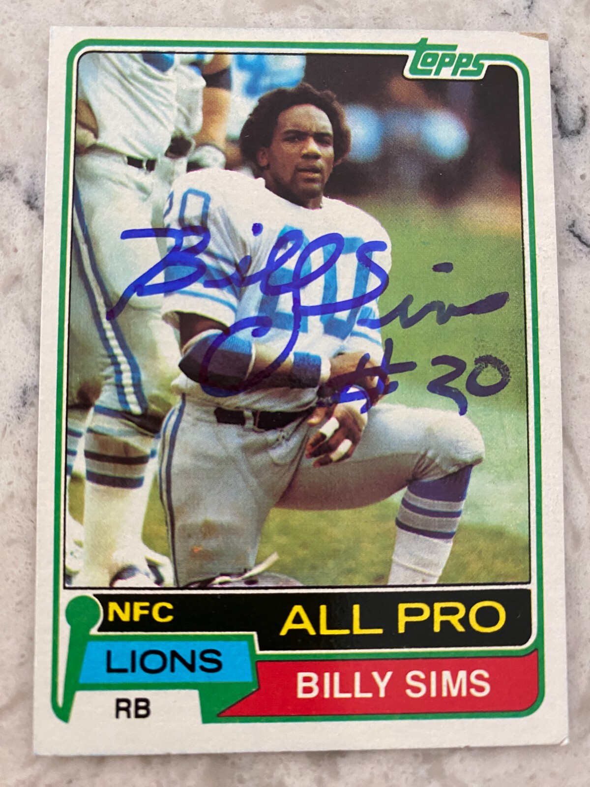 Billy Sims Signed DETROIT LIONS Card 1981 Topps ROOKIE | eBay
