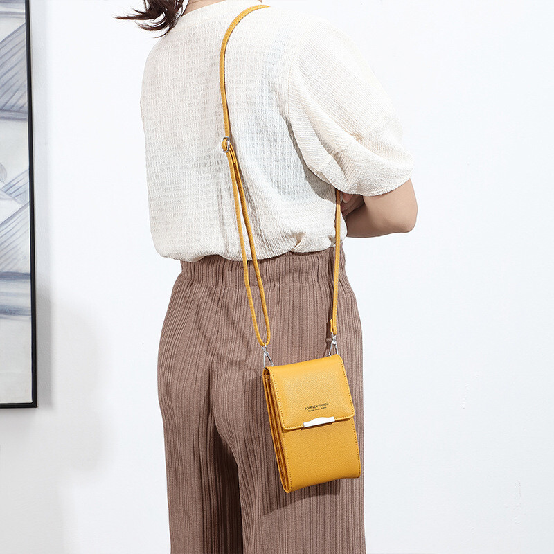 Ladies' Fashionable Mini Phone Wallet Vertical Crossbody Bag With Coin ...