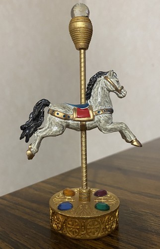 Vintage 1986 Spoontiques Pewter Carousel Horse W/ Crystal Ball | eBay