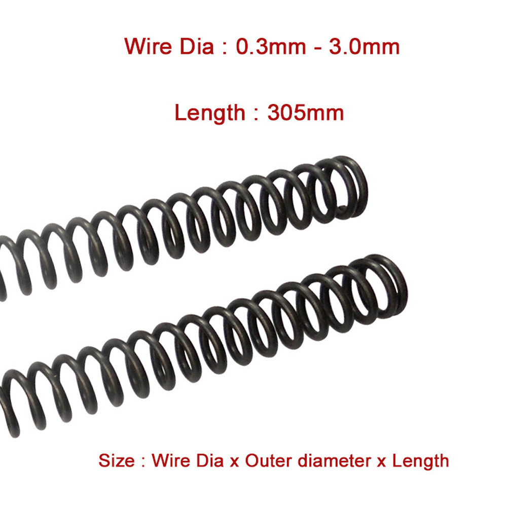 Black Steel Compression Spring Long 305mm Small Springs Wire Diameter 0 ...