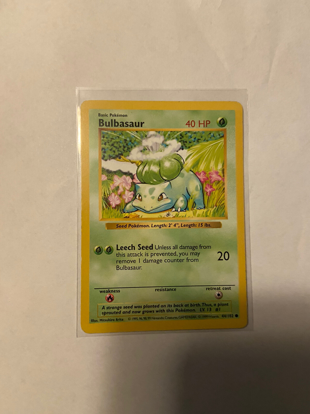 Base Set Bulbasaur Shadowless Error 44/102 Lightly Played/Near Mint | eBay
