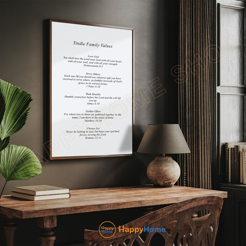 Personalized Family Values Sign Custom Family Values Christian Home ...