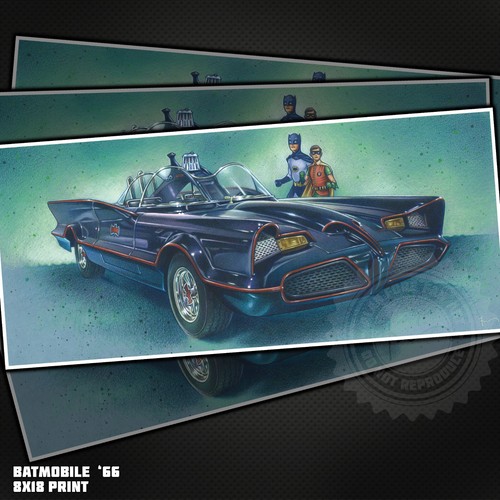 Batmobile '66 - 18x8 Print from the Classic 1960s Batman TV Show | eBay
