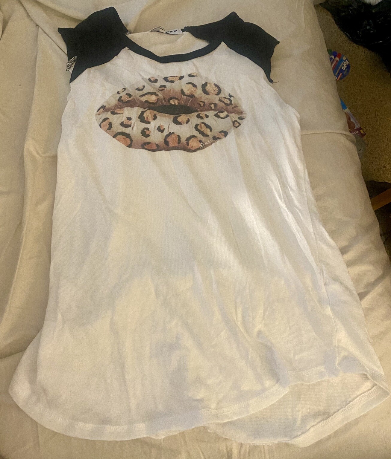 Womens Shonna Drew Animal Print Lips Muscle Tank Shir… - Gem