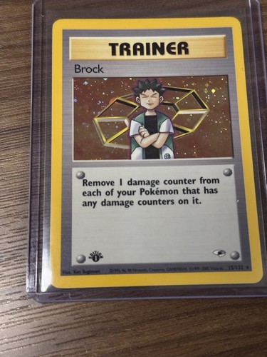 First Edition Gym Heroes Brock Trainer HOLO Pokémon Card #15/132 NM | eBay