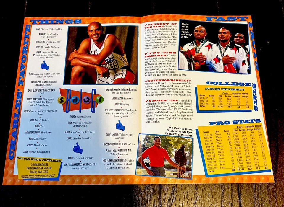 CHARLES BARKLEY RARE Poster Houston Rockets 1997 Sports Illustrated for ...