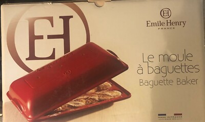 NEW Emile Henry Baguette Baker Burgundy GRAND CRU Red Non-stick, Recipe ...